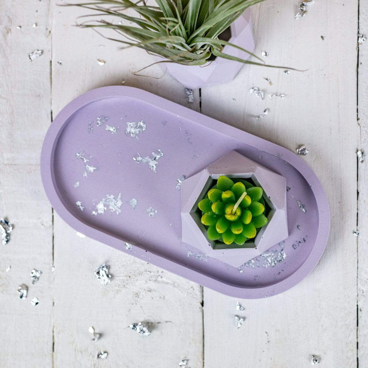 Jesmonite mini planters, 2 pastel lilac tiny succulent planters – Nine ...